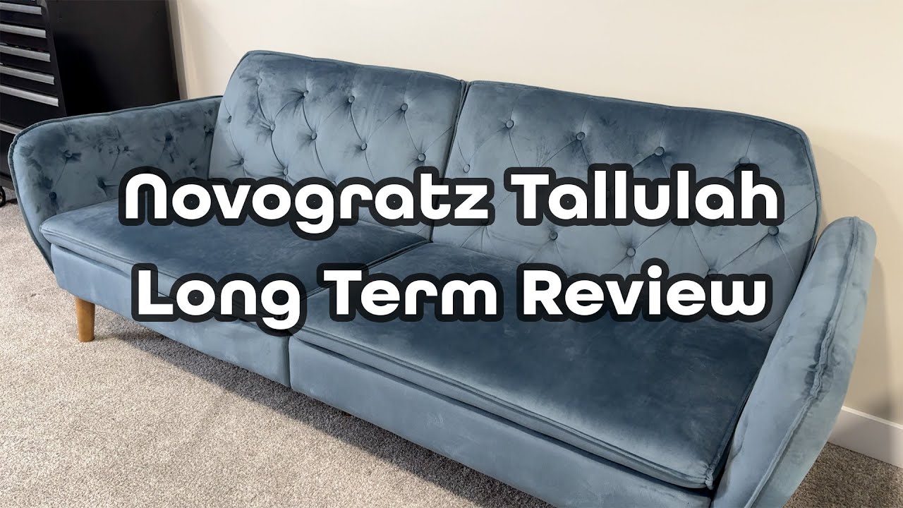 Long Term Review of the Novogratz Tallulah Blue Velvet Futon - YouTube