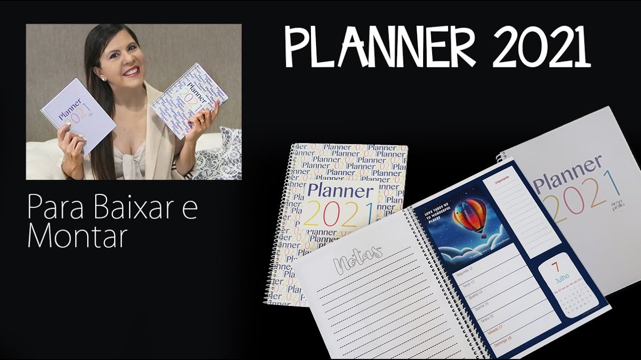 PLANNER/AGENDA 2021 PARA VOCÊ BAIXAR E MONTAR - YouTube