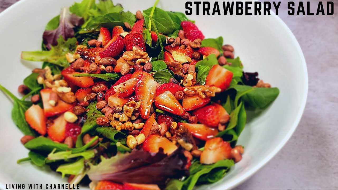 Strawberry Salad|Strawberry Salad Without Cheese|Summer Salads - YouTube