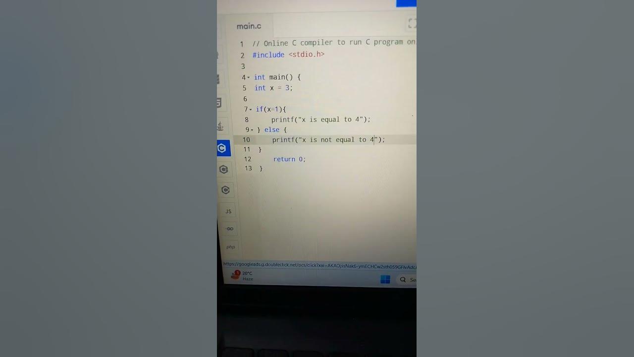 If and else problem c programming 🔥#shorts #shortvideo #programming #coding - YouTube