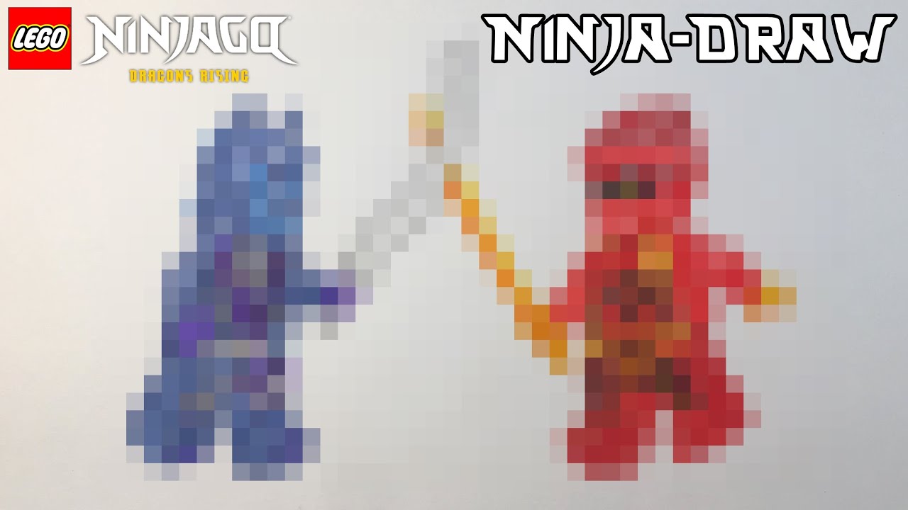 Ninja-Draw 50 минут (Воин в маске волка VS Кай) LEGO Ninjago Dragons ...