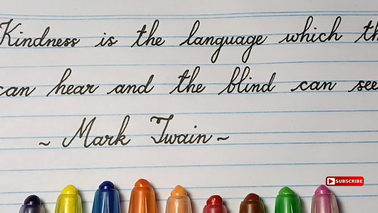 Best Inspirational Quotes in English Cursive Writing | Handwriting ...