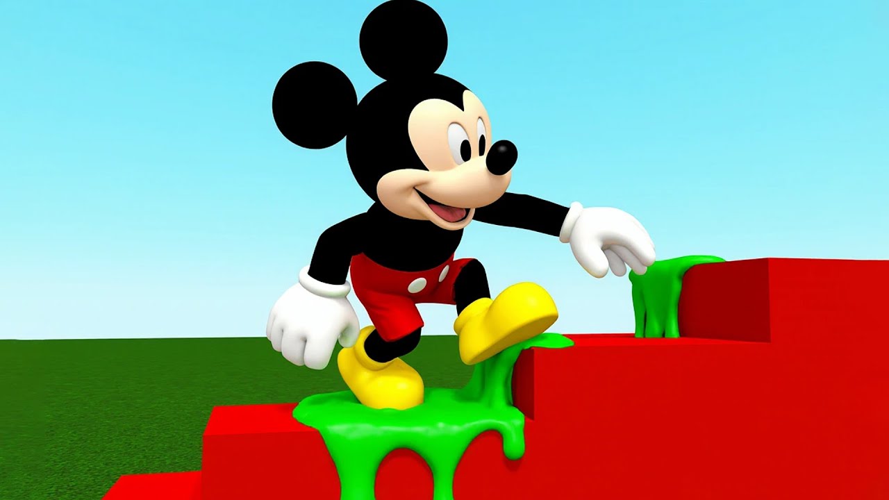 Mickey Mouse Play Slippery Stairs in Roblox - YouTube