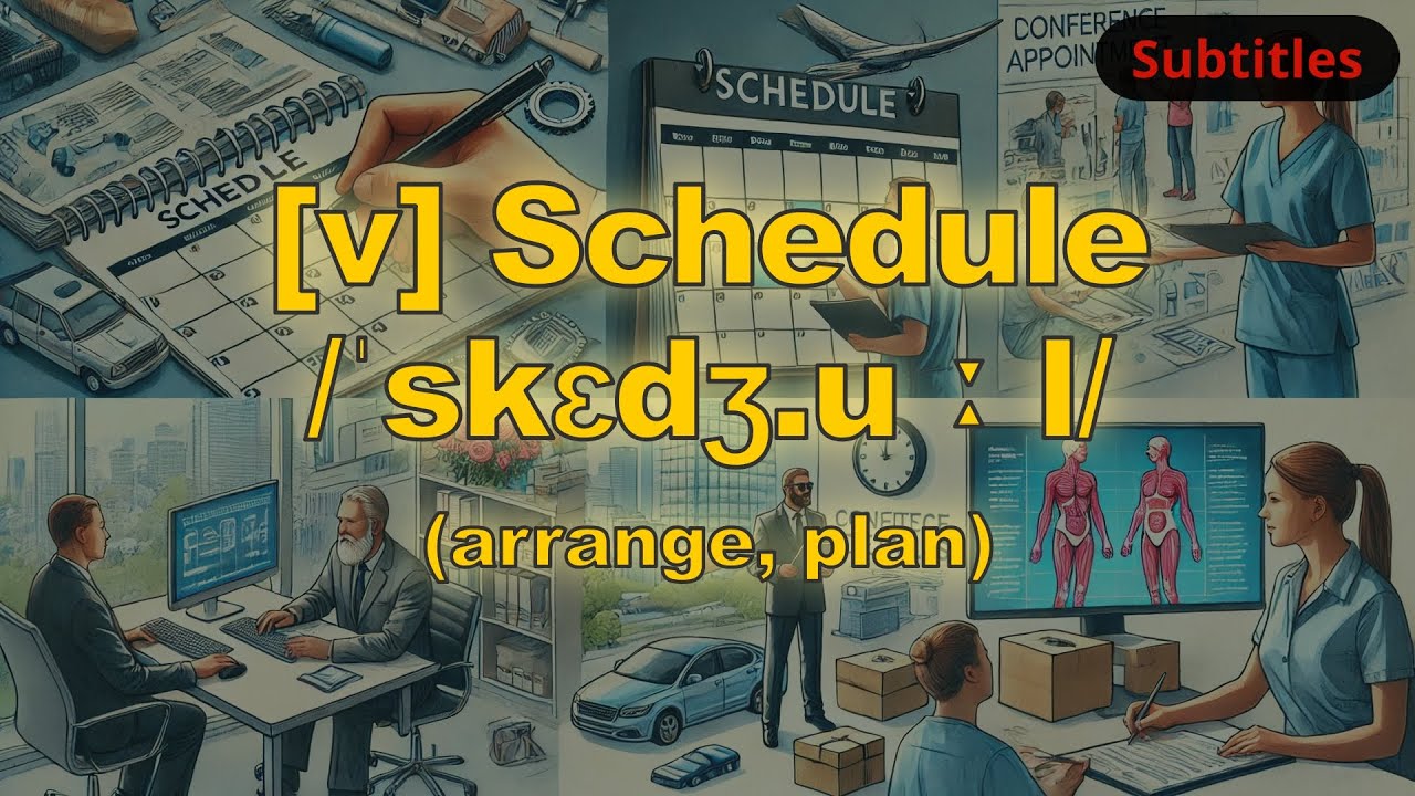 [v] Schedule meaning (arrange, plan) with 5 examples - YouTube