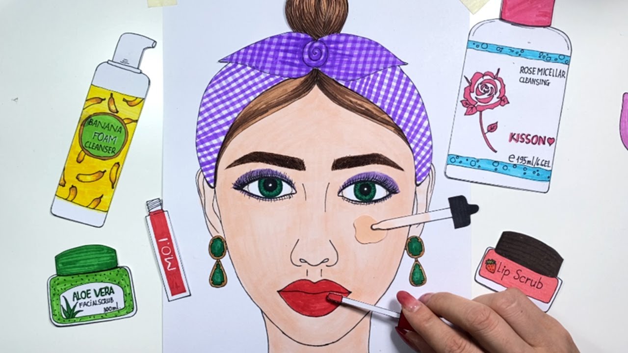 [🌸ASMR paper diy🌸] PAPER COSMETICS | Makeup & Skincare | 100% Sleep ...