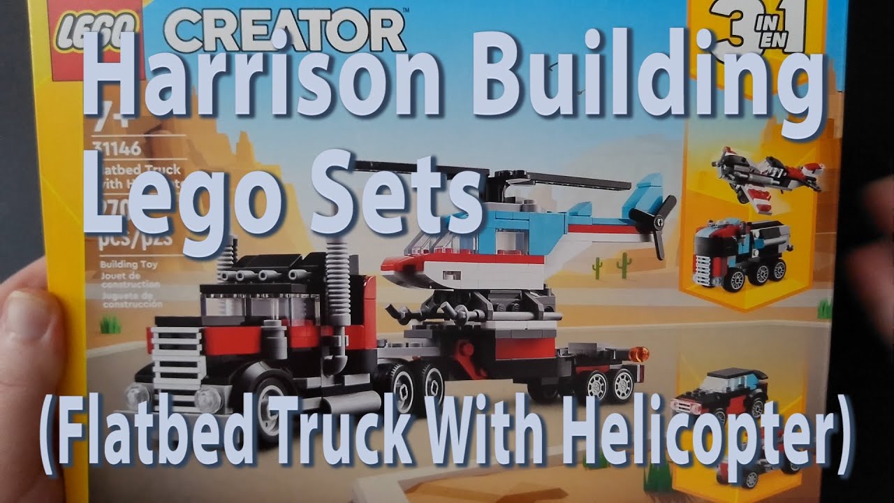 Harrison Building Lego Sets (Flatbed Truck With Helicopter) - YouTube