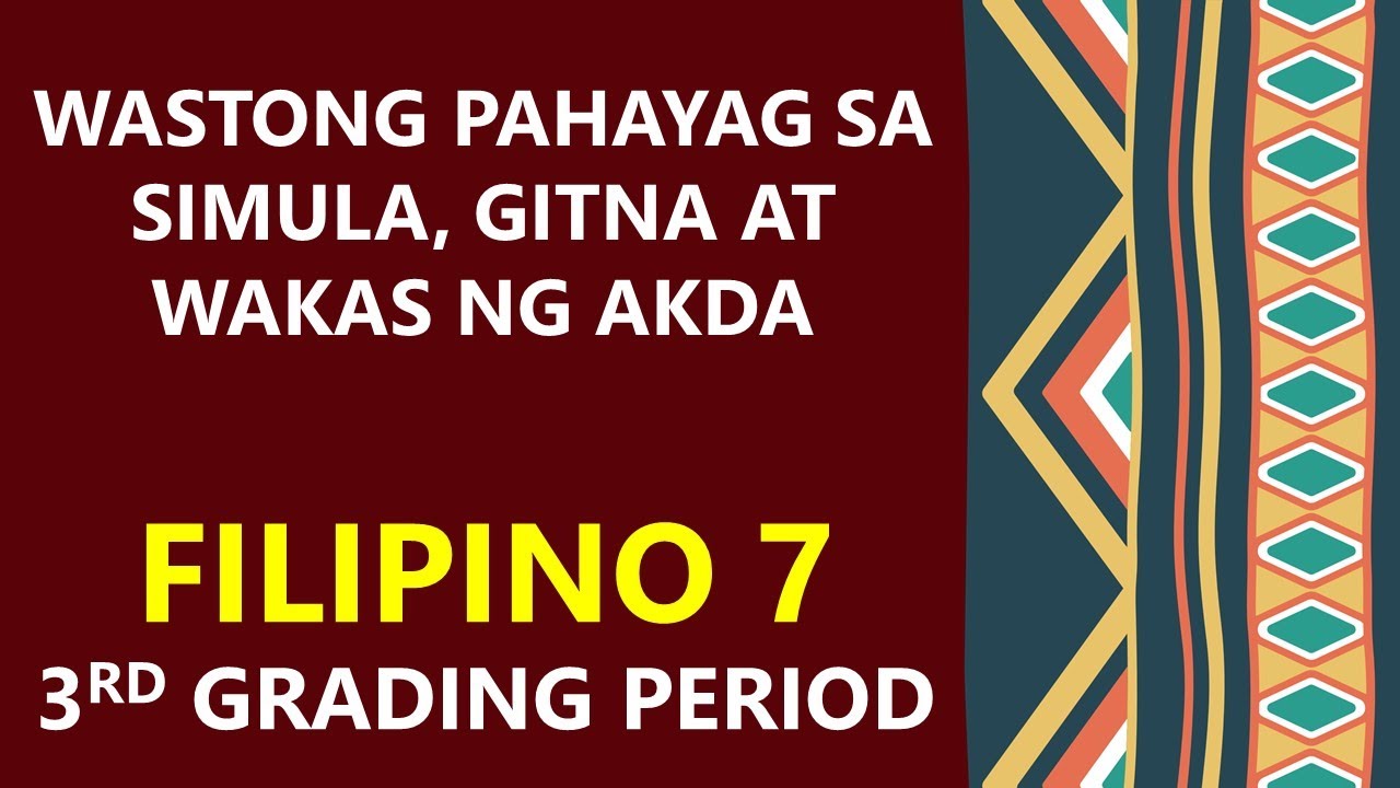 WASTONG PAHAYAG NA GAMIT SA SIMULA| GITNA| WAKAS NG AKDA| FILIPINO 7 ...