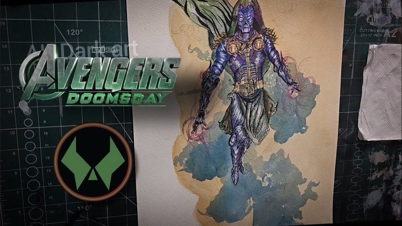 Drawing Doctor Doom Marvel . Dr Doom watercolor painting. - YouTube