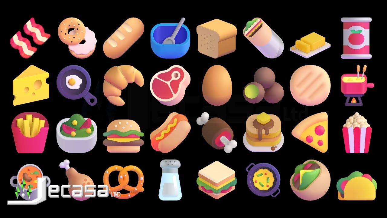 3D Emoji Meanings Part 19 - Prepared and Processed Food | Fluent Emojis ...