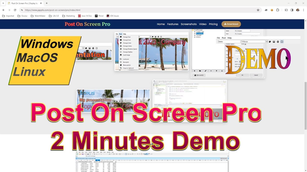 Post On Screen Pro - 2 Minutes Demo - YouTube