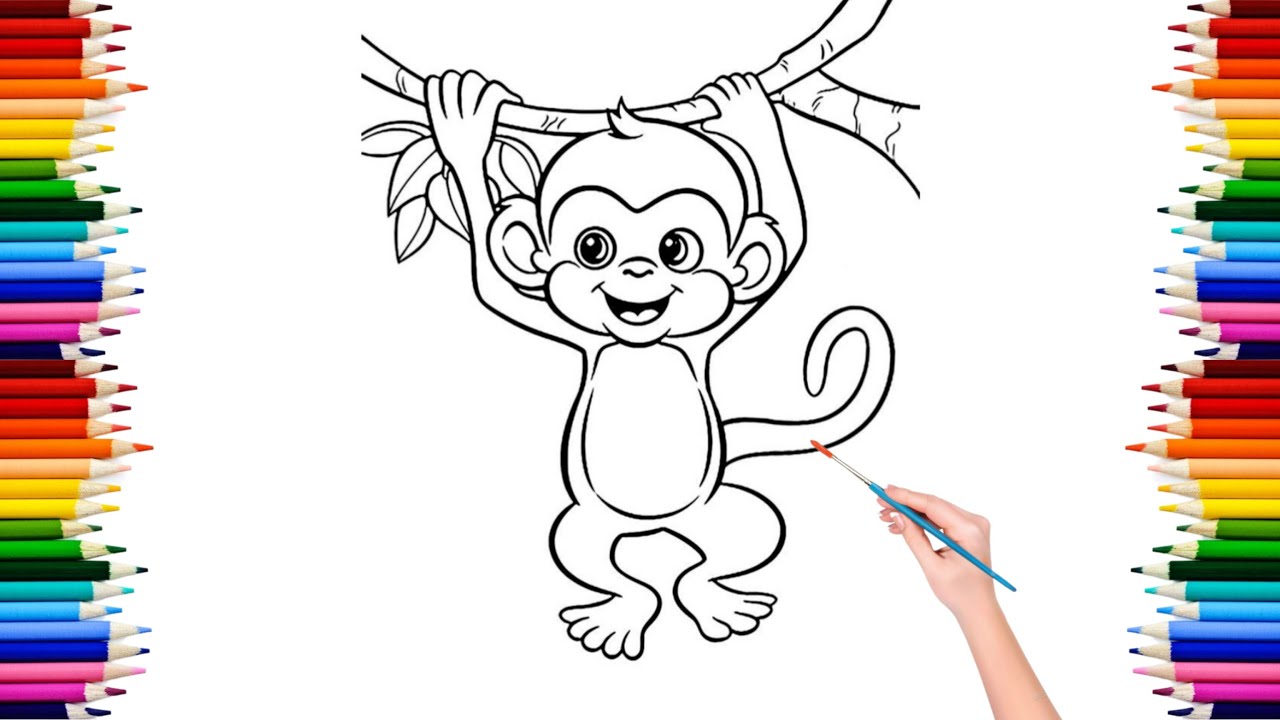 Let's Colour a Monkey 🐒||Colouring video for kids👶| Let's Play Colours ...