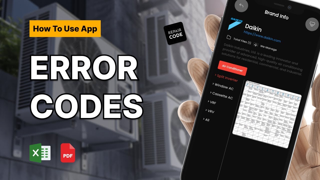AC Error Codes App | How To Use | Repair Code - All Brands - YouTube