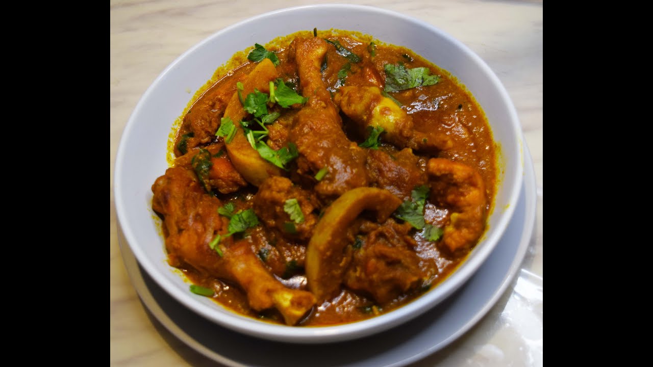 Shatkora With Deshi Murgh Curry (Citrus Macroptera with Hard Chicken ...