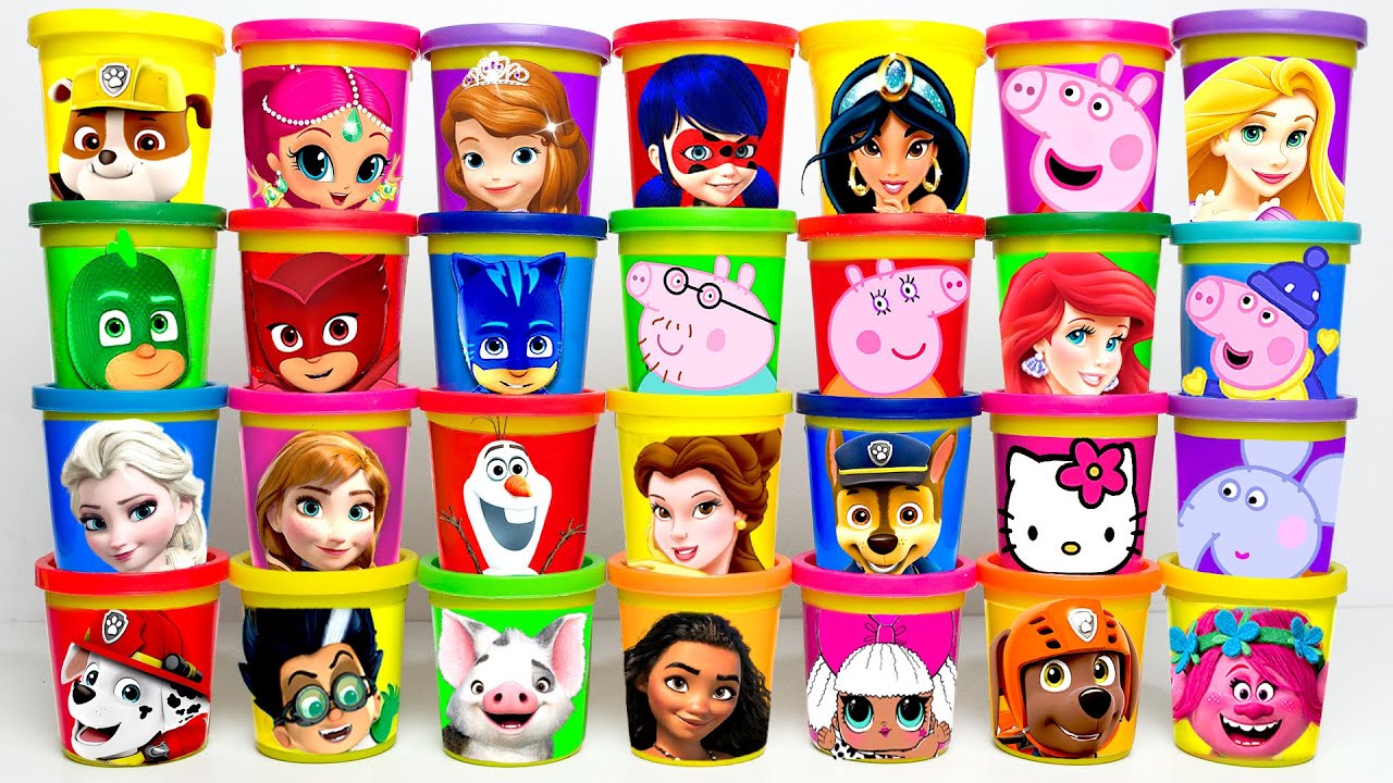 Opening Lots of Play Doh Mystery Surprise Toys - YouTube