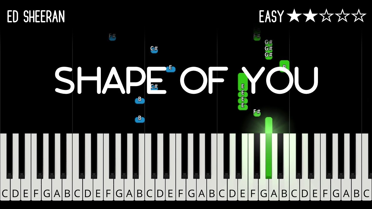 Ed Sheeran - Shape of You - EASY Piano Tutorial - YouTube