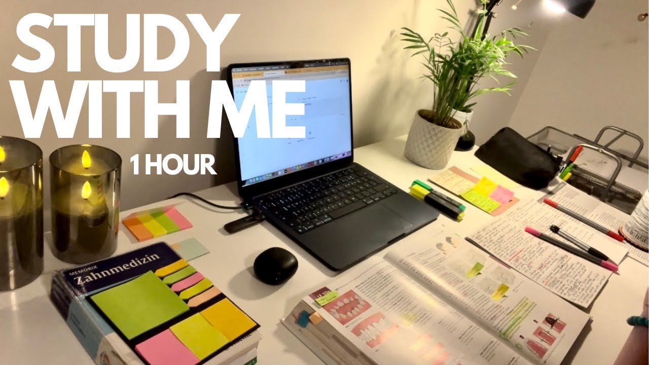 1 HOUR STUDY WITH ME No Break / Stay Motivated / Rain Sounds / With ...