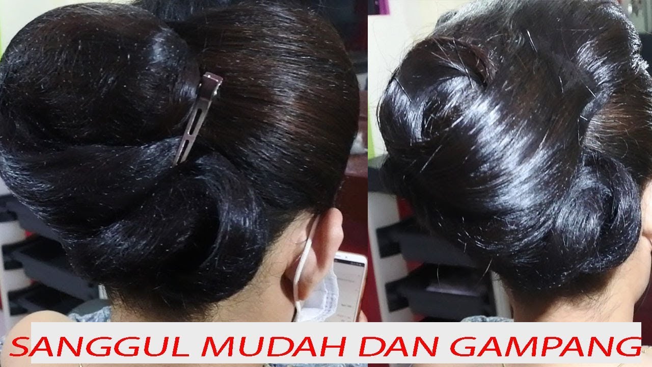 Sanggul Pesta mudah bagi pemula (Up do simple and easy Tutorial) - YouTube