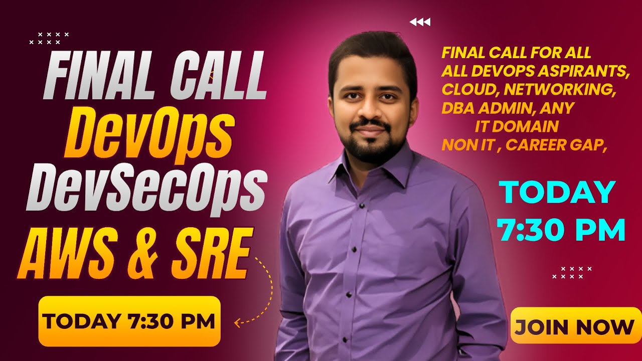 FINAL CALL: DevOps, Cloud, IT Job Aspirants | Live Call TODAY 7:30 PM | #JoinNow - YouTube