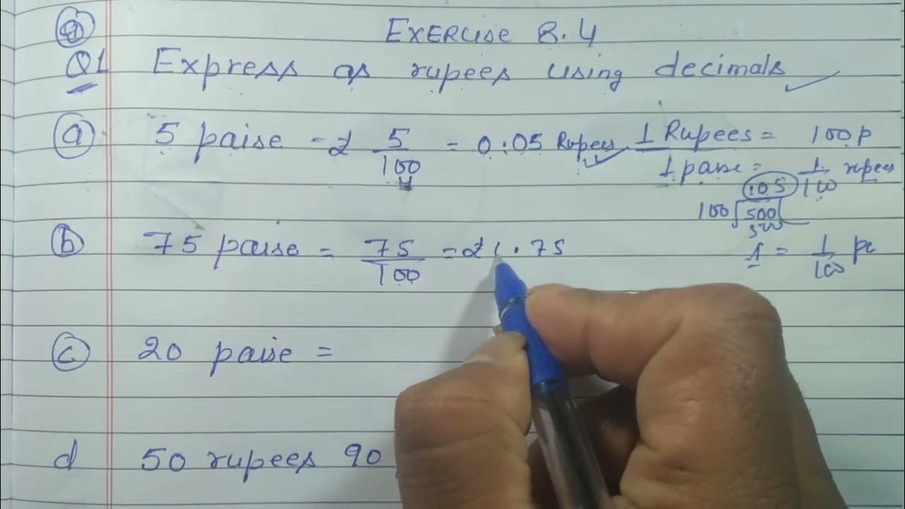 Class 6 - Exercise 8.4 - Q 1 | Express as rupees using decimals - YouTube