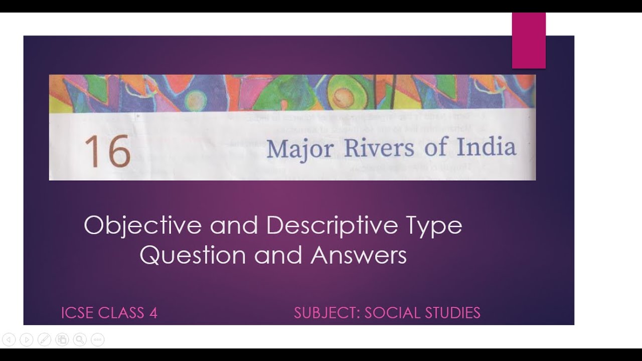 ICSE CLASS 4 - Social Studies - Chapter 16 Major Rivers of India ...