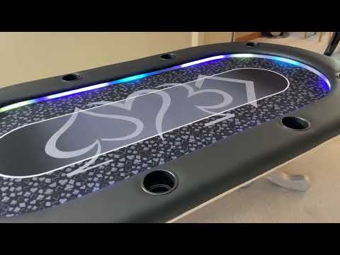 Custom Poker Table with LED Lights & Custom Dining Top - YouTube