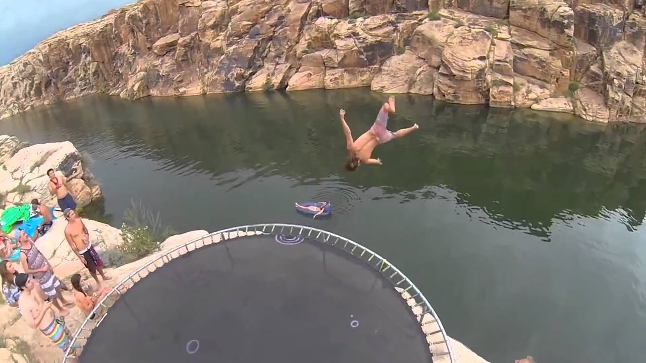 Arizona Cliff Diving Party Trampoline For Everyone - YouTube