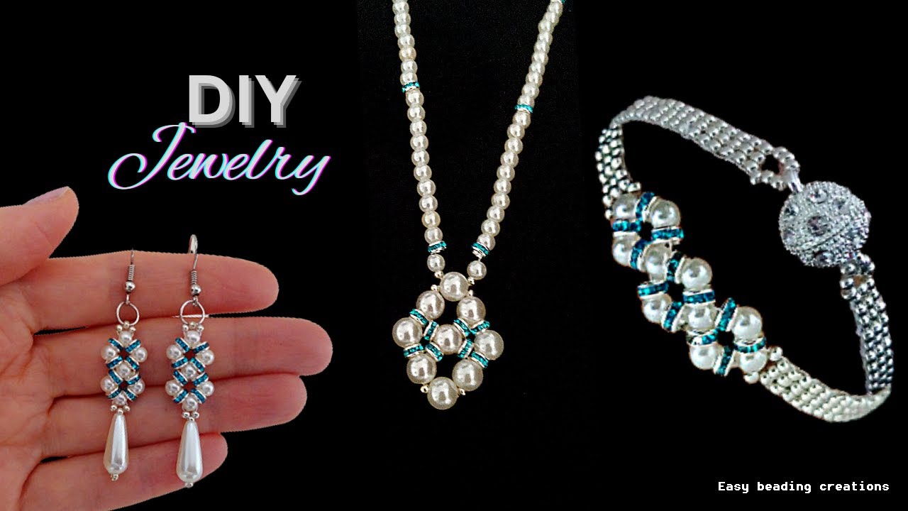Diy jewelery set. Diy earrings, diy bracelet ,diy necklace - YouTube