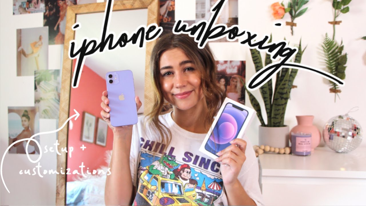 iphone 12 purple unboxing and setup 2021 - YouTube