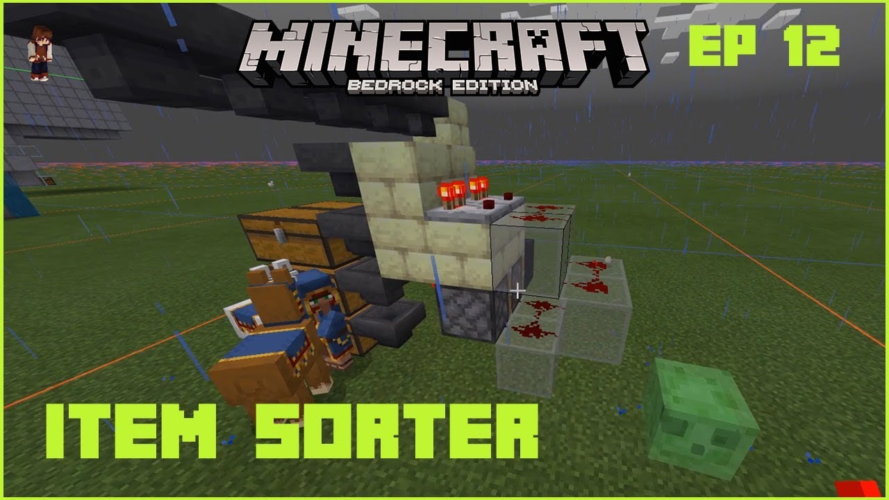 Minecraft Bedrock / PE item sorter & item elevator - YouTube