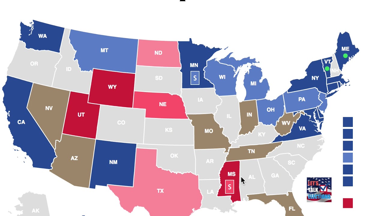 The 2018 Senate Elections as of September 15th, 2018 - YouTube