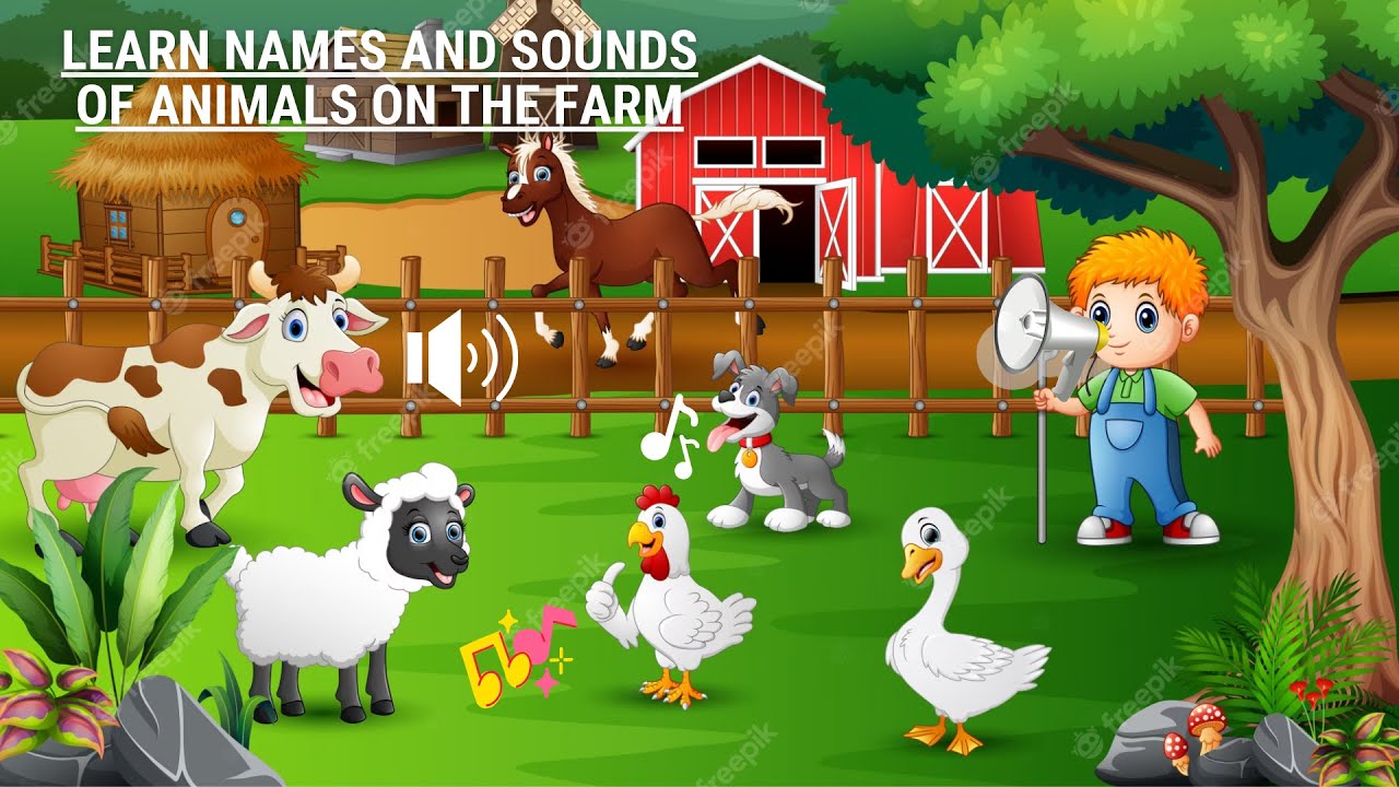 Learn the sounds and names of country farm animals| Animal Sounds ...