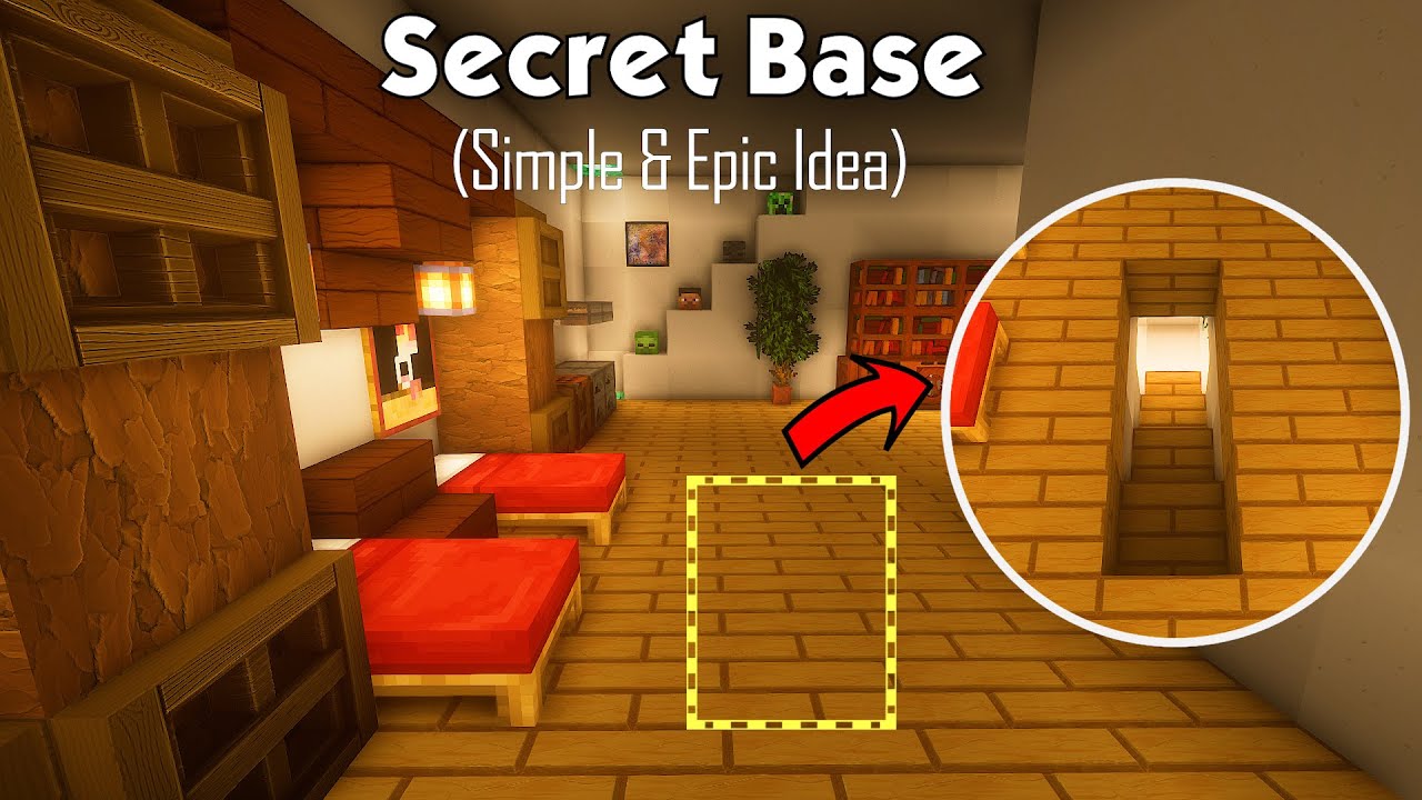 Minecraft: EASY Hidden Build | Secret Staircase Base (Minecraft Builds ...