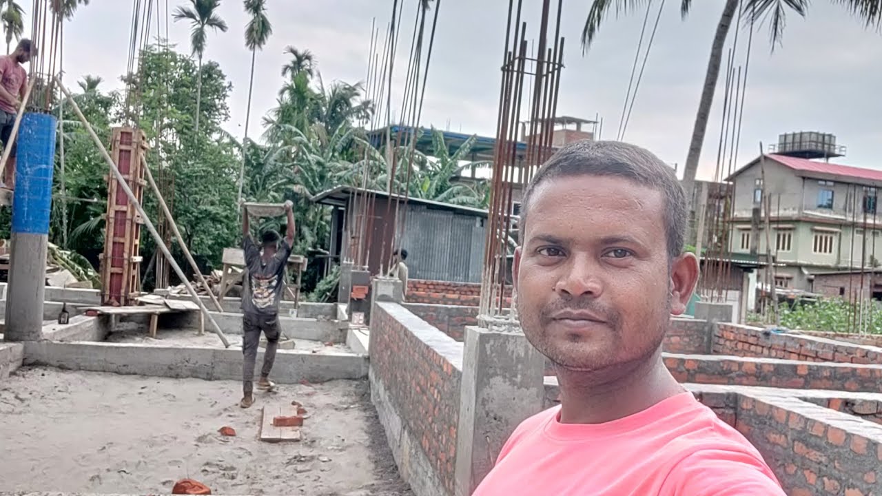 building construction working solution||round column casting| plinth ...