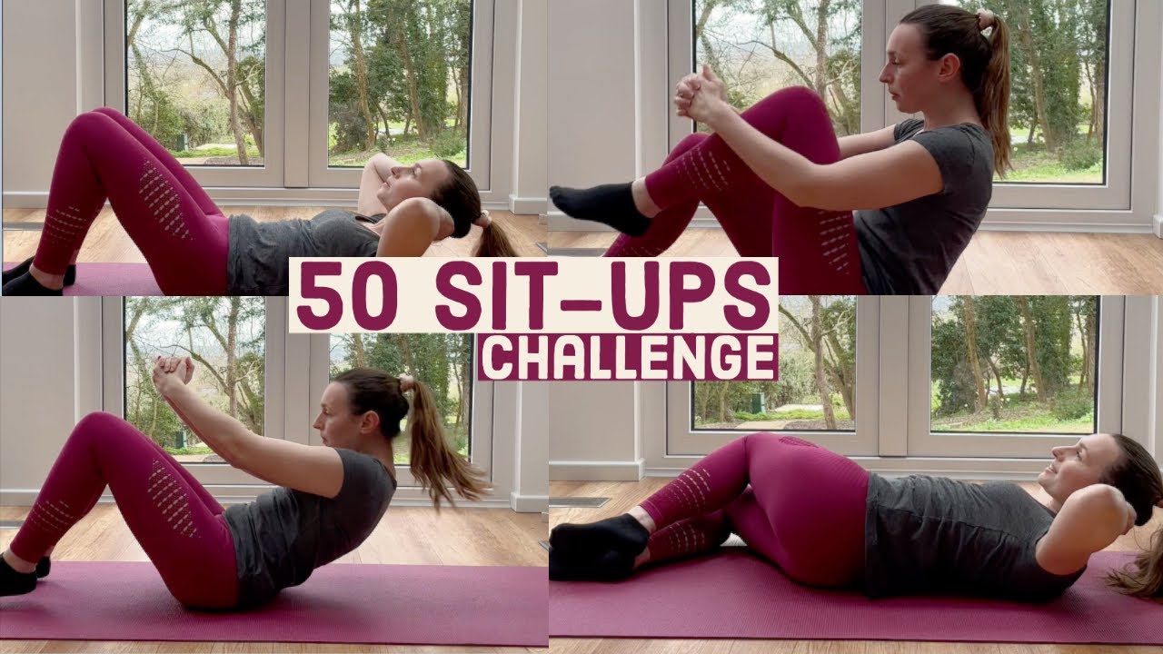 Do 50 SIT-UPS with me in real time! 50 sit-ups CHALLENGE - YouTube