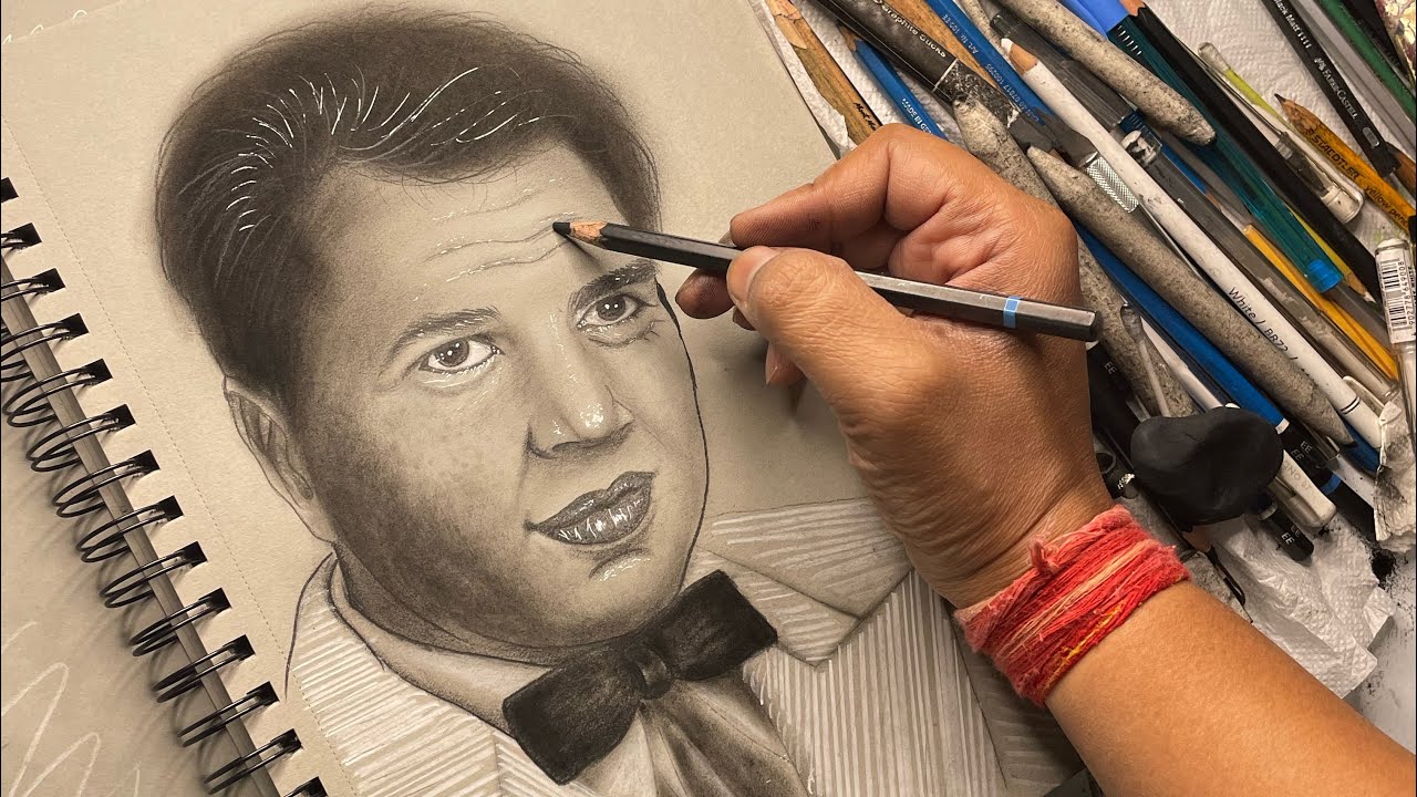 Charcoal Portrait || R.I.P DHARMENDRA ji || Dharmendra Portrait - YouTube