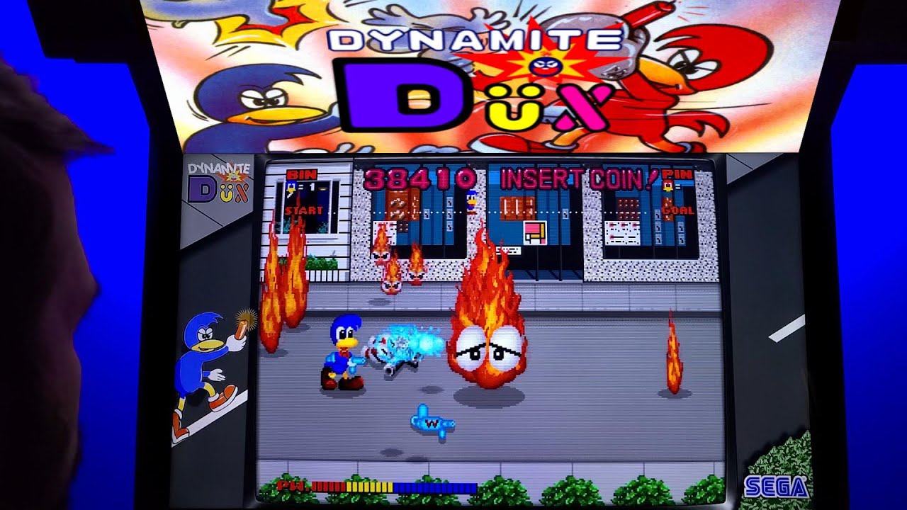 Dynamite Düx Arcade Cabinet MAME Playthrough w/ Hypermarquee - YouTube