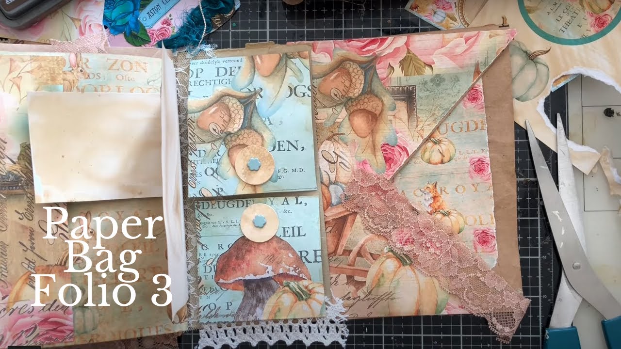 Altered Paper Bag Folio 3 - Autumn Junk Journal Kit - YouTube