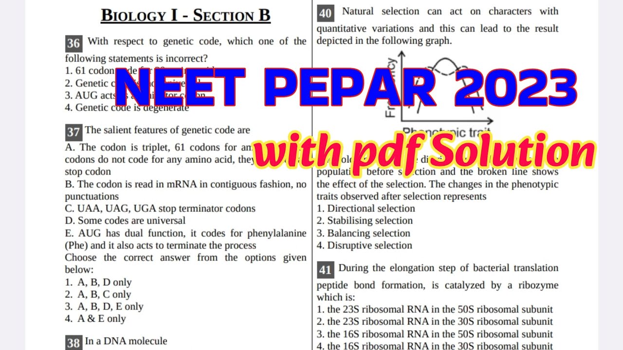 Biology NEET EXAM Pepar | 2023 pepar with Solution | By Akash sir - YouTube