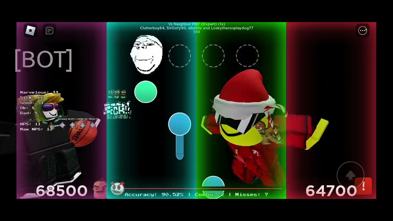 vs neighbor fnf (with health drain and deathmatch) - YouTube