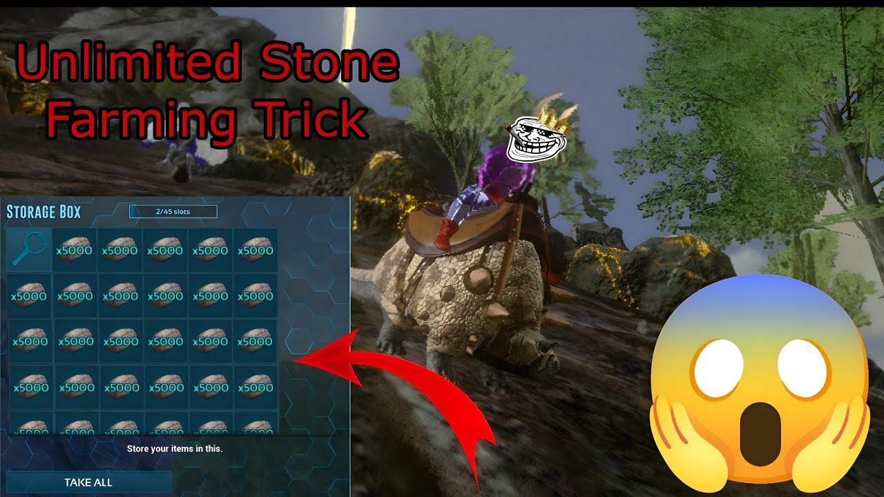 Ark Mobile: How to Farm Unlimited Stones Quickly || Stone Farming Tips ...