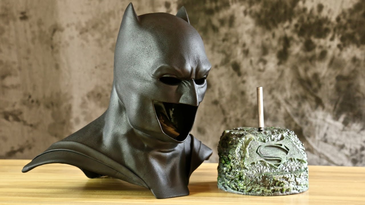 Fully Completed Batfleck Cowl Display! - YouTube