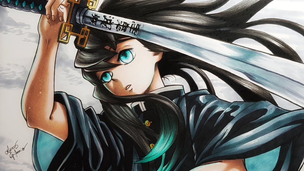 Drawing Muichiro Tokito - Demon Slayer/Kimetsu no Yaiba/鬼滅の刃 - YouTube