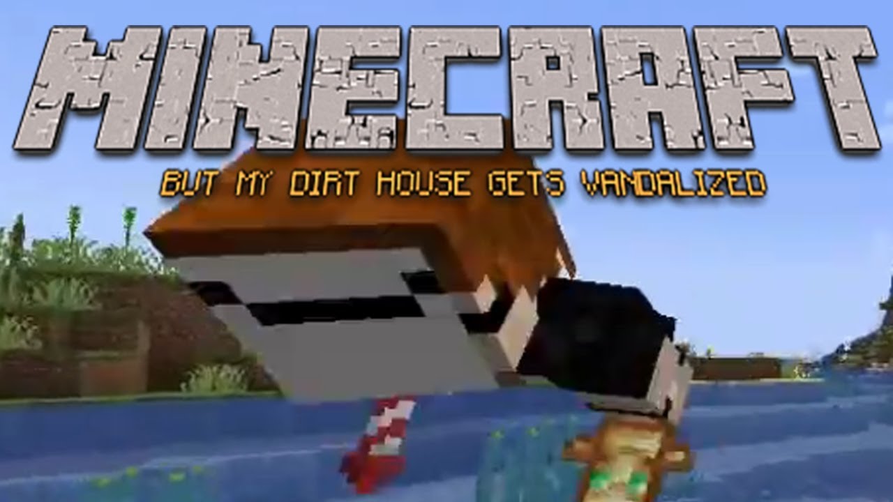 Minecraft but my Dirt House gets vandalized - YouTube