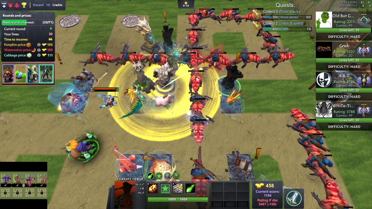 RANDOM FARM TD, NEW SEASON HARD MODE (DOTA2 ARCADE MODE) - YouTube