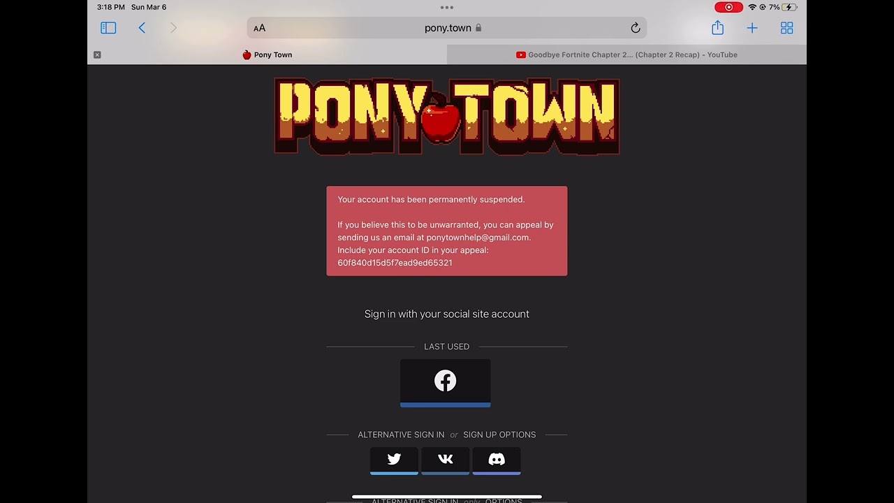 I’m banned on Pony Town forever 😭💔 - YouTube