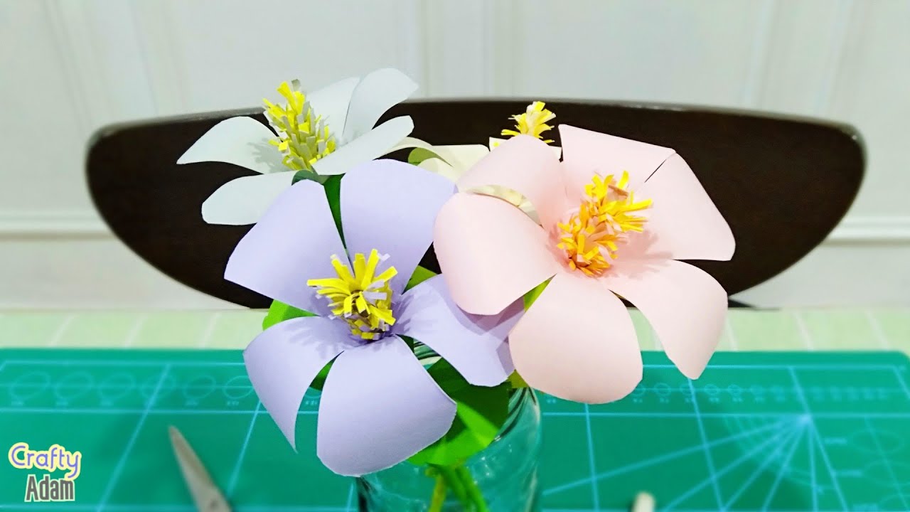 🌺 DIY Easy Hibiscus Paper Craft | Simple Step By Step - YouTube