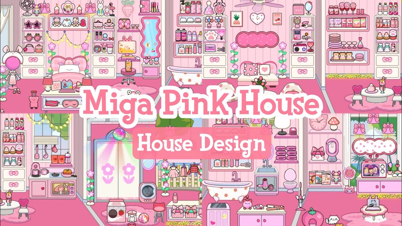 Miga World New Update Pink House Design 🎀🍨 | Miga Town | TocaBoca - YouTube