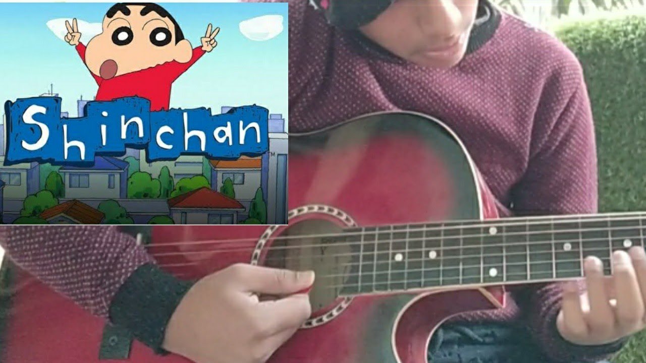 #Shinchan Shinchan theme song (Guitar cover) #shorts - YouTube