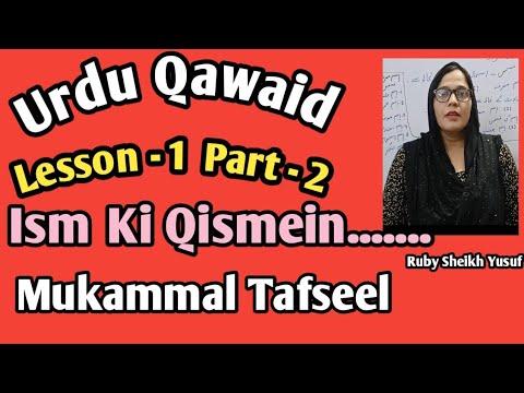 Urdu Qawaid For 10th, 12th & Other Classes I Ism Ki Qismein I Urdu Grammar By Ruby Sheikh Yusuf ...