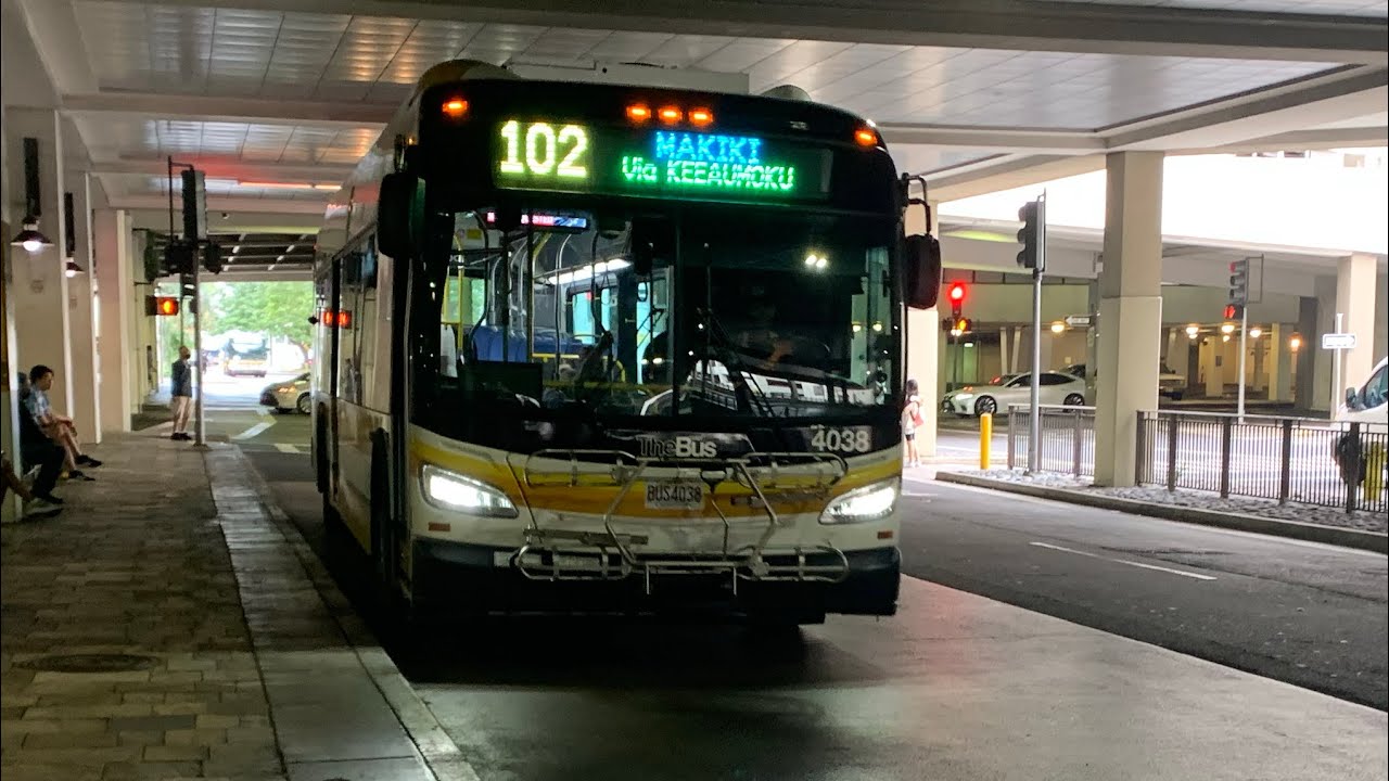 Honolulu TheBus Route 102-Makiki via Keeaumoku Bus #4038 - YouTube